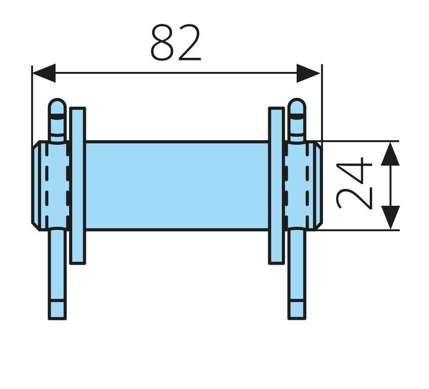 Bolzen, 82x24mm, mit Splint & Scheibe
